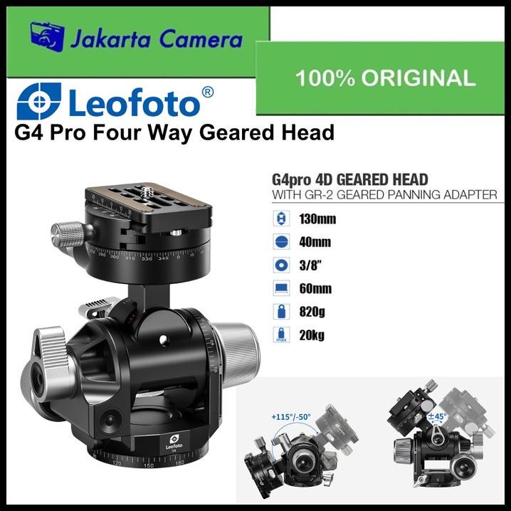 Jual Leofoto G4 G-4 Pro Four Way Geared Head Camera Tripod Ball Head | Arca Compatible | Shopee ...