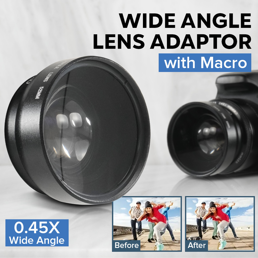 Jual Lensa Kamera Wide Angle Lens 0.45X 52mm with Macro | Shopee Indonesia