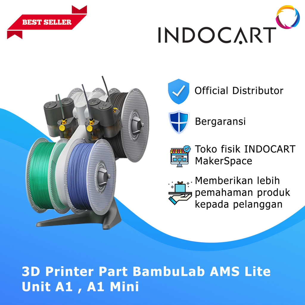 Jual INDOCART 3D Printer BambuLab AMS Lite A1 Series Copotan COMBO Unit ...