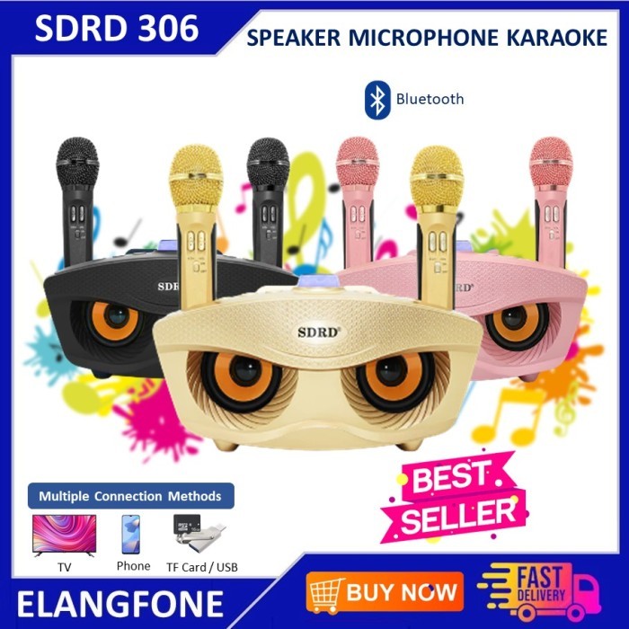 Jual SDRD SD 306 MIC KARAOKE WIRELESS SPEAKER BLUETOOTH PORTABLE DUA MIC | Shopee Indonesia