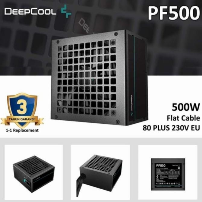 Jual PSU DEEPCOOL POWER SUPPLY PF500 PF 500 80PLUS FLAT CABLE 500W ...