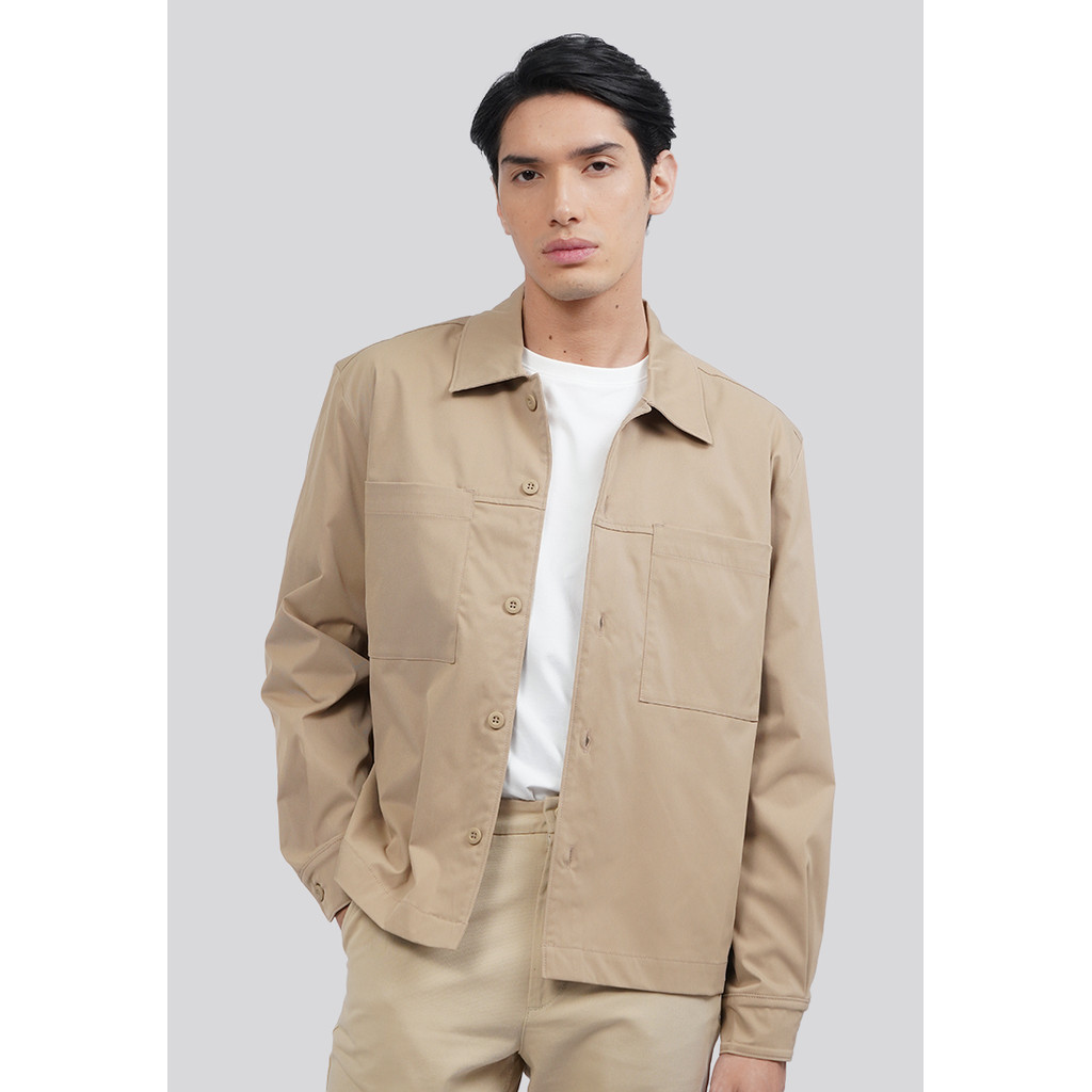 Jual Executive Collared Jacket with Double Pocket Khaki | Shopee Indonesia