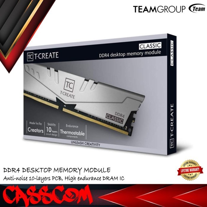 Jual Team DDR4 T-CREATE CLASSIC Silver 3200Mhz 16GB Memory RAM (2x8GB ...
