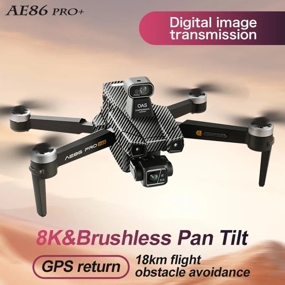 Jual new ae86 pro max + drone professional 360 obstacle avoidance dual ...