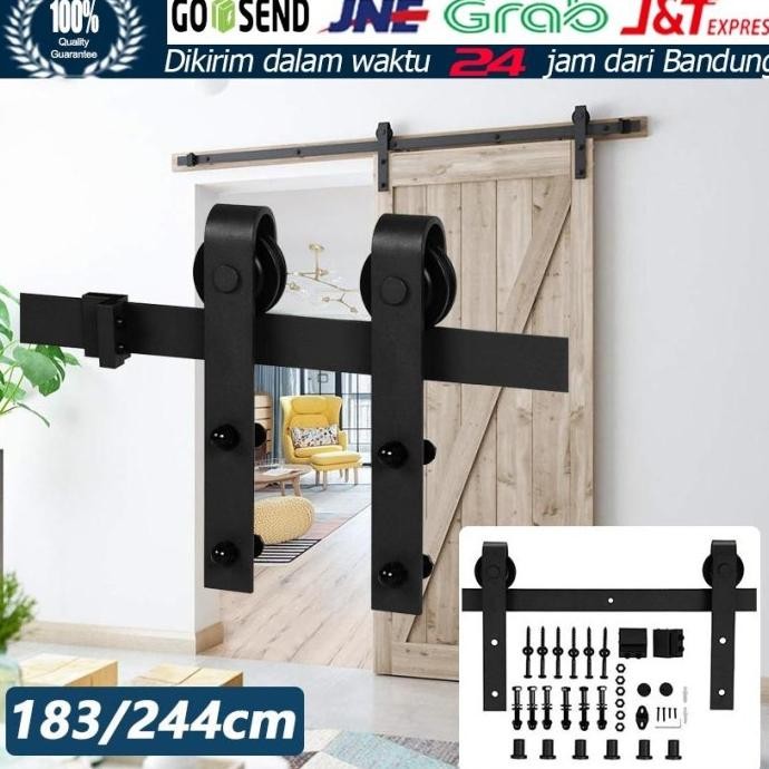 Jual (New) 1.83M/2.44M Rel Pintu Sleding / Rel Pintu Geser Industrial / Barn Door / Sliding ...