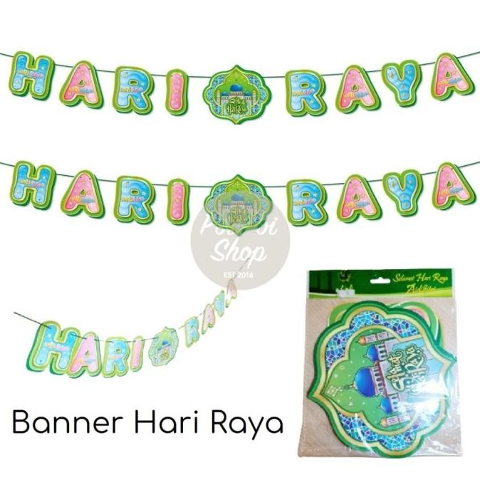 Jual ------] Banner Backdrop Idul Fitri Huruf Hari Raya Karton Idul ...