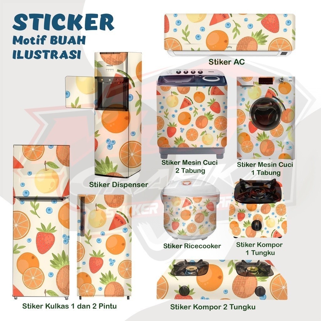 Jual Stiker kulkas kompor mesin cuci 1 2 pintu tabung mata Rice Cooker ...