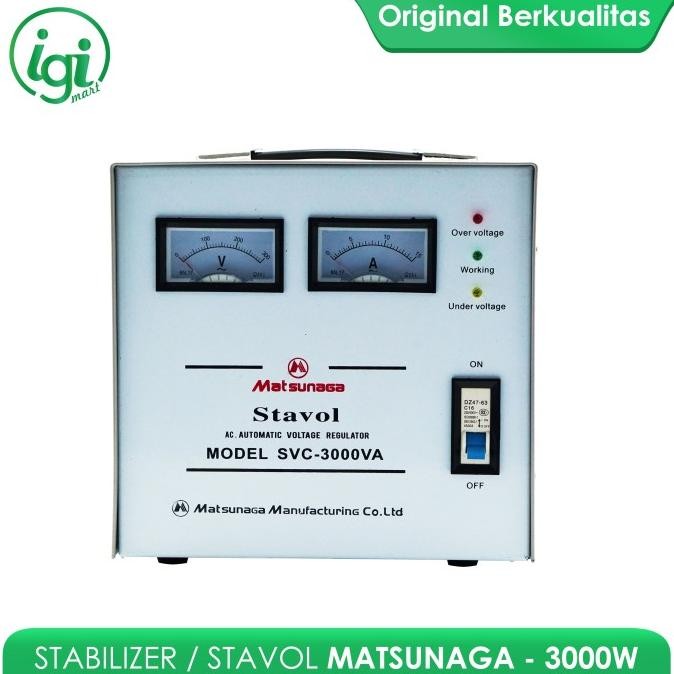 Jual STAVOLT SVC 3000W MATSUNAGA / STABILIZER SVC 3000VA MTS / 3000 ...