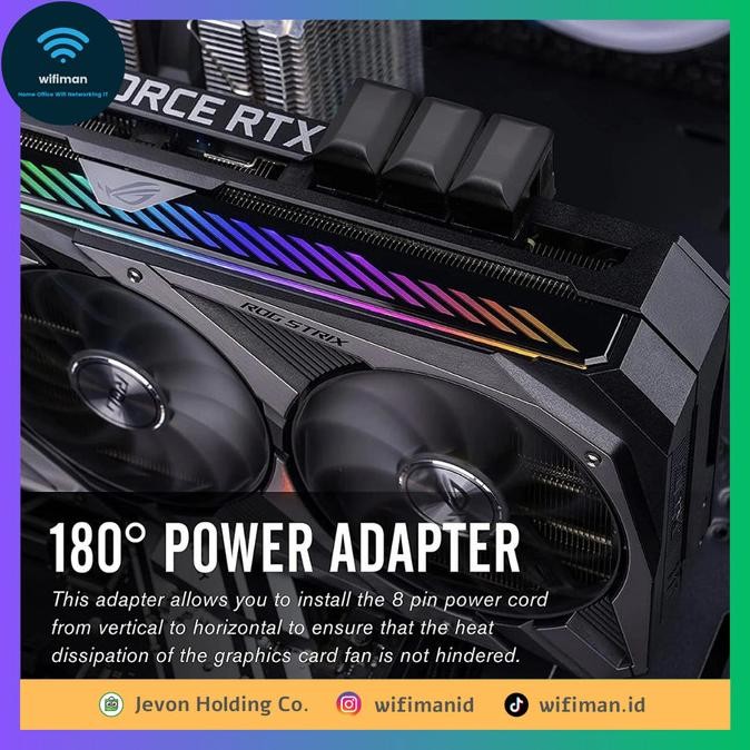 Jual Ori - EZDIY PCIe 8 Pin 180 Angle Adaptor U Turn VGA GPU 8Pin 8P ...