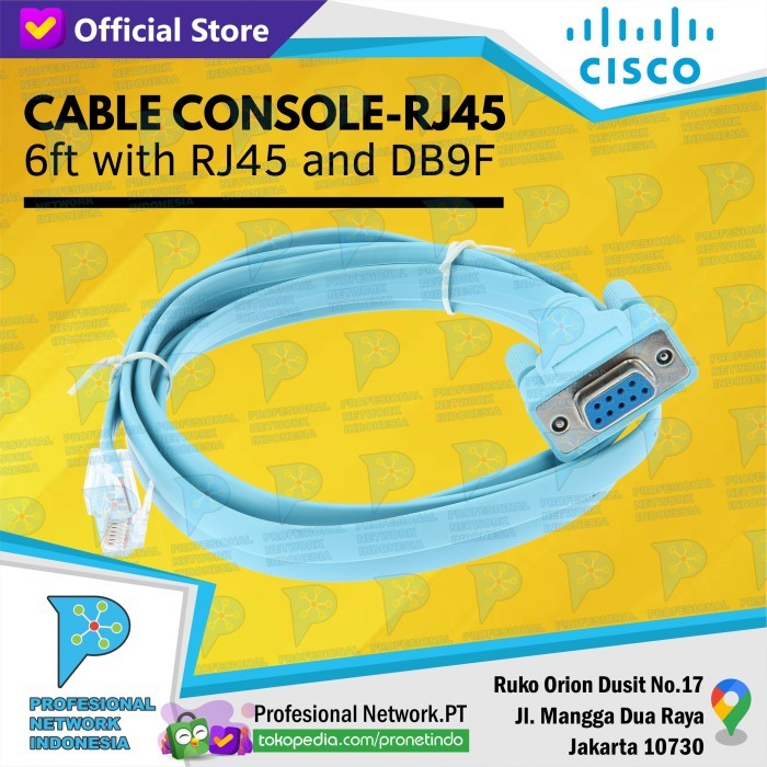 Jual Cisco CAB-CONSOLE-RJ45 Console Cable 6ft with RJ45 and DB9F ...