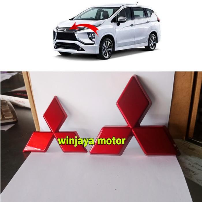 Jual New Otoproject Cover Emblem Logo Depan Belakang Merah Mitsubishi ...