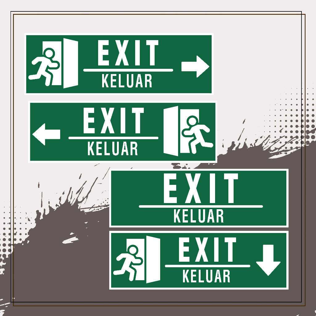 Jual Stiker Jalur Evakuasi Exit Sign multi Sticker | Shopee Indonesia