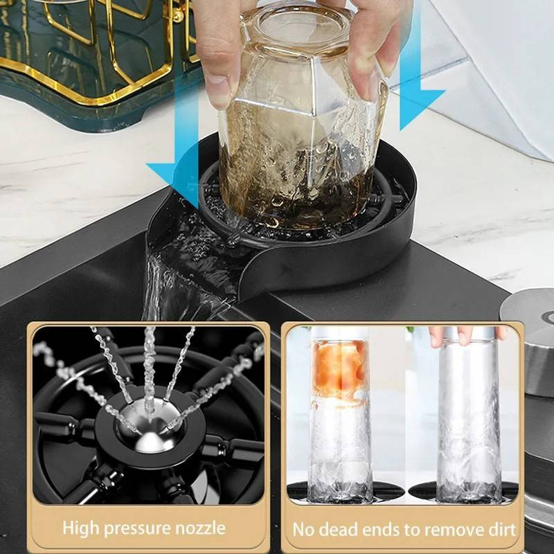 Jual TERJAMIN Kitchen Sink Modern 7545 Luxury LED Black Elegant/Bak ...
