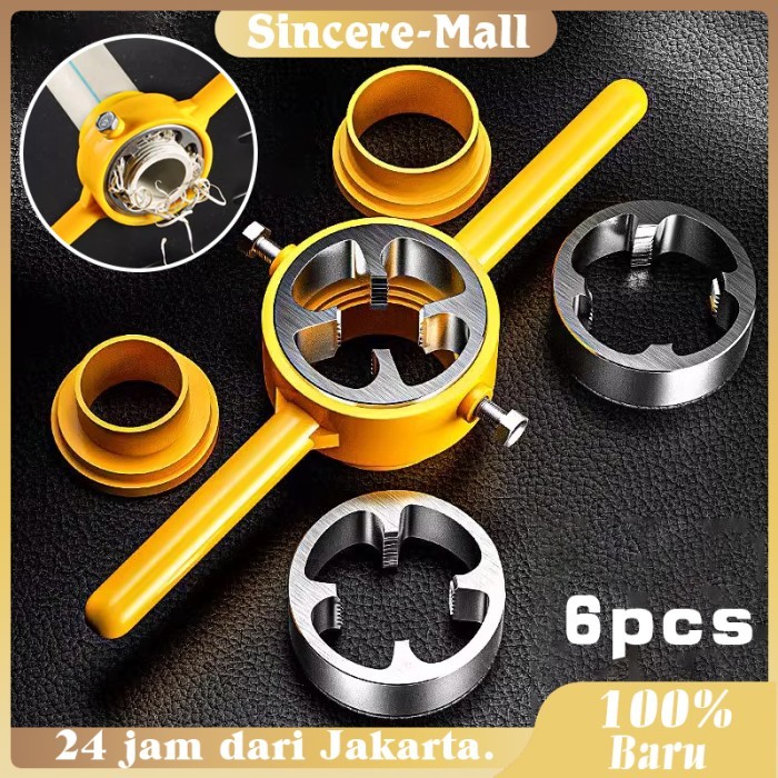 Jual 6Pcs Pipe Threader Set Thread Maker Alat Senai Pipa Pvc Alat ...