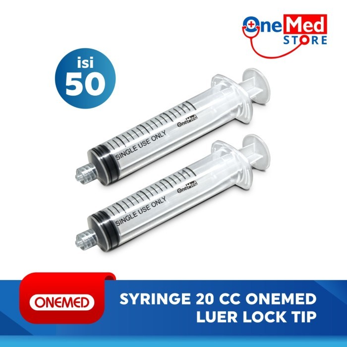 Jual Murah Syringe Alat Injeksi 20cc OneMed box 50pcs Luer Lock - LL ...