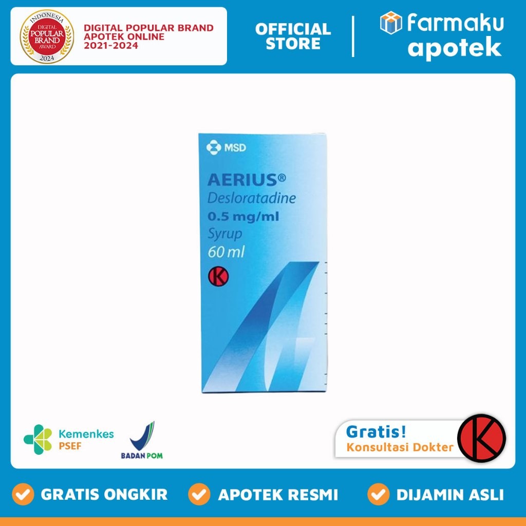Jual Aerius Syrup 60 ml - KGS | Shopee Indonesia