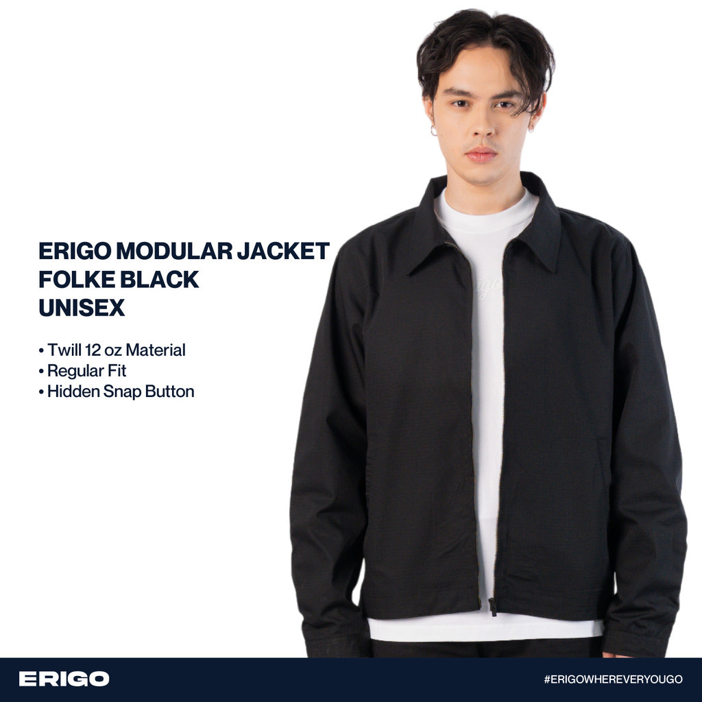 Jual Erigo Modular Jacket Folke Black Unisex | Shopee Indonesia