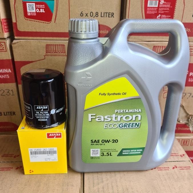 Jual Paket Ganti oli dan filter Mobilio,Brio Fastron ecogreen Sae 0w-20 ...