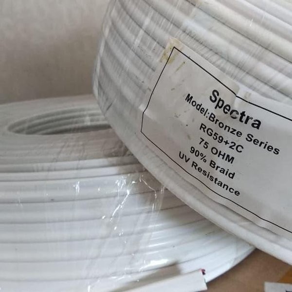 Jual Kabel RG 59 Putih CCTV + Power Spectra 100m | Shopee Indonesia