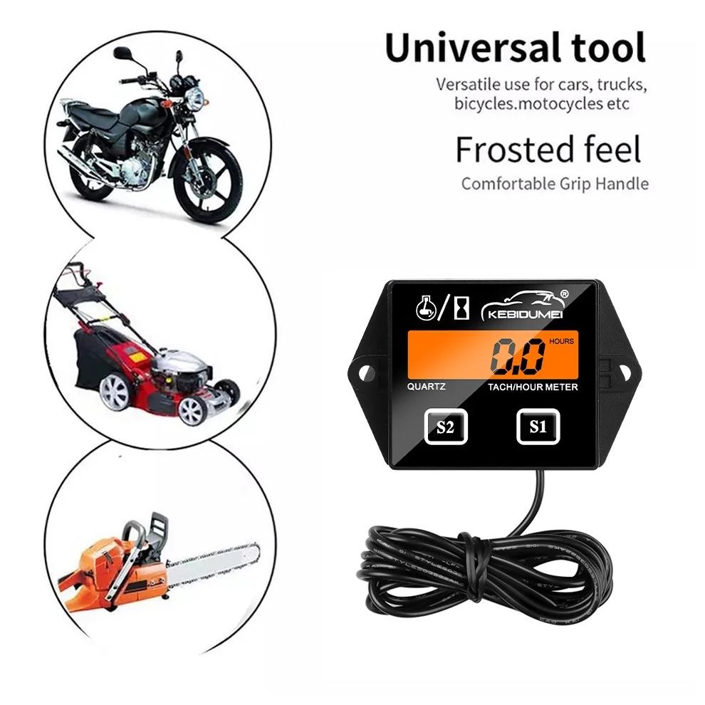 Jual Digital Engine Tach Hour Meter Tachometer Gauge Engine Waterproof Rpm Lcd Backlight For ...