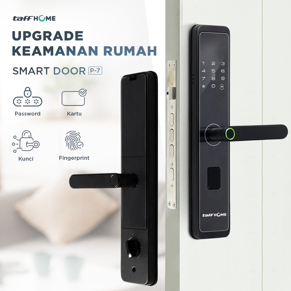 Jual TaffHOME Smart Door Lock Fingerprint Password Card Alarm - P-7 Original 99 Engine | Shopee ...