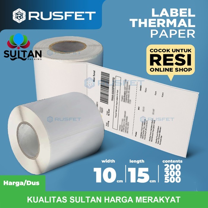 Jual Stiker Thermal Label Barcode/Label Resi 100 x 150mm Per Dus/Kargo | Shopee Indonesia