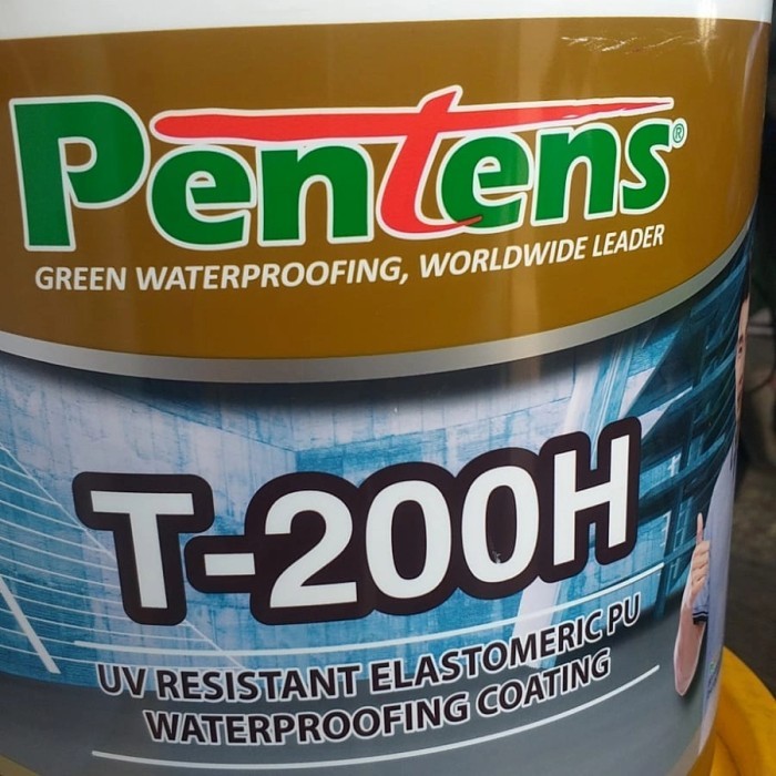 Jual Pentens T-200H UV Resistant Elastomeric Waterproofing green 20kg ...
