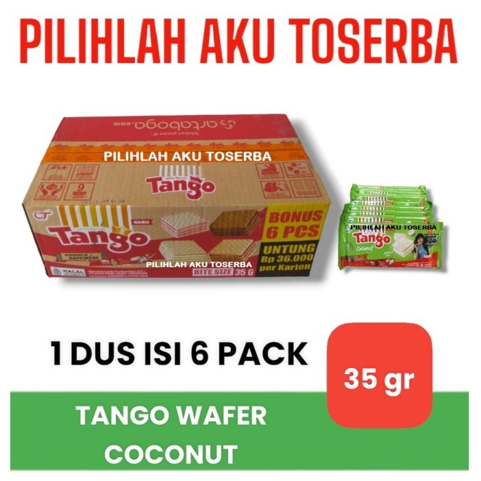 Jual Tango Wafer COCONUT 35 gr - ( HARGA 1 DUS ISI 6 PACK ) | Shopee ...
