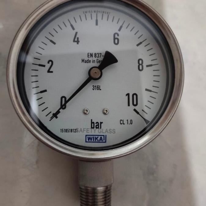 Jual WIKA D 4" 0-10 bar , drat 1/2"NPT Full SS Racket (Bottom) | Shopee Indonesia