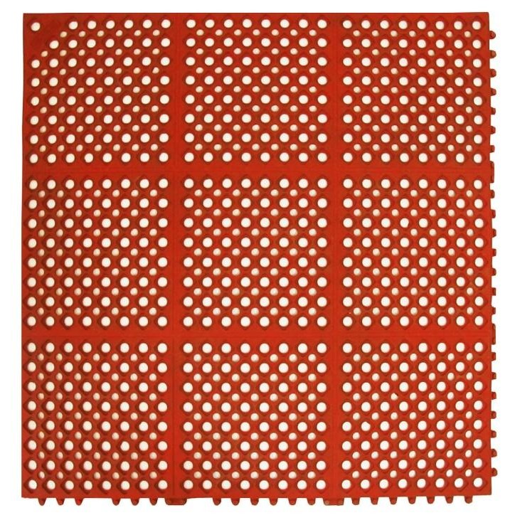 Jual Rubber Drainage Mat [Merah Bata] / Karpet Karet Drainase 90X90 ...