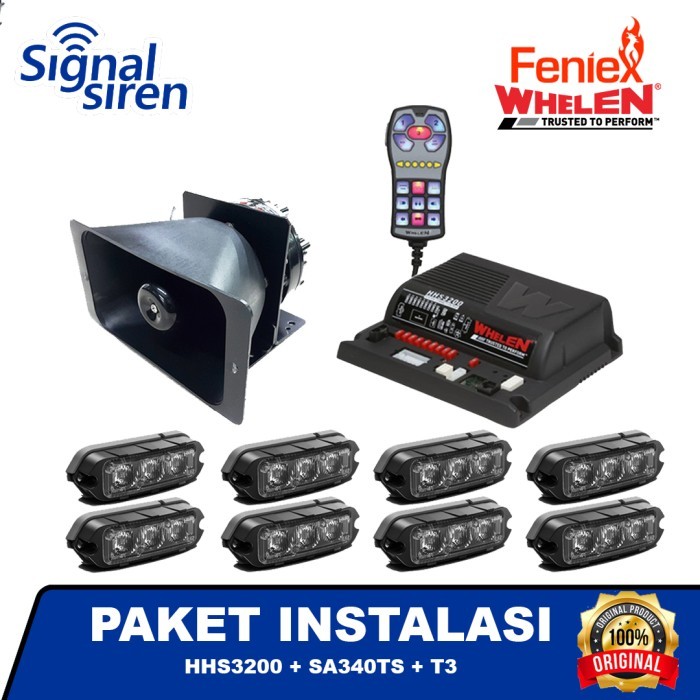 Jual PAKET INSTALASI WHELEN HHS3200 + WHELEN SA340TS + FENIEX T3 8pcs ...
