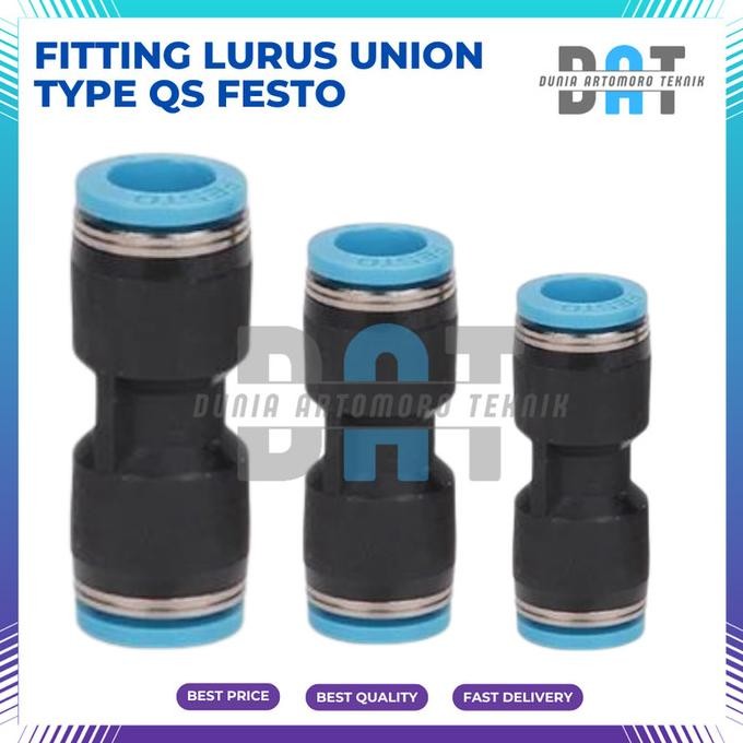 Jual Promo QS-6 One Touch Fitting Union Lurus Slip Lock Socket Push In Connector Nipple Nepel ...