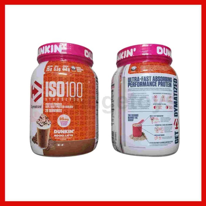 Jual Dymatize ISO100 Hydrolyzed Protein Powder in Dunkin' Mocha Latte Flavor, 100% Whey Isolate ...