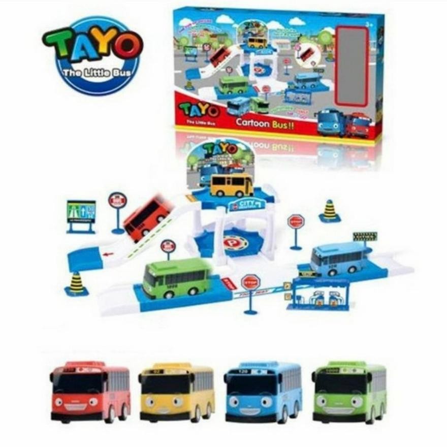 Jual Mainan Parking Lot Tayo The Little Bus Play Set Edukasi Parkir | Shopee Indonesia