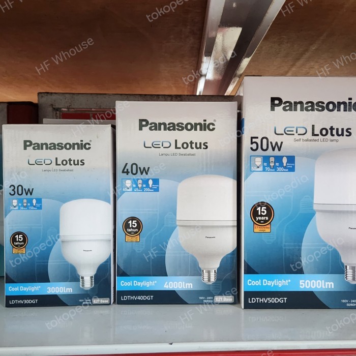Jual HARGA DISC - Panasonic Led Bulb Lotus E27 30W 40W 50W Cahaya Putih ...