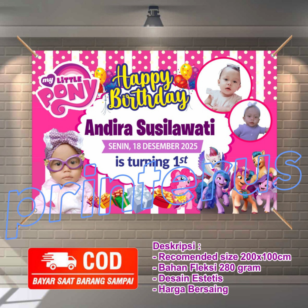 Jual Spanduk Banner Ulang Tahun Anak Little Pony | Desain Cantik & Lucu ...