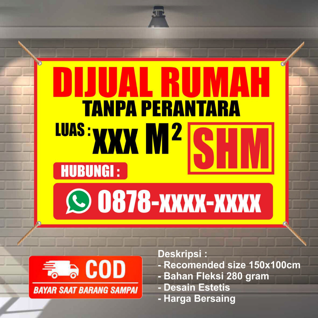 Jual AMBIL PROMO! Spanduk Rumah Dijual Murah - TERLARIS & TERPERCAYA ...