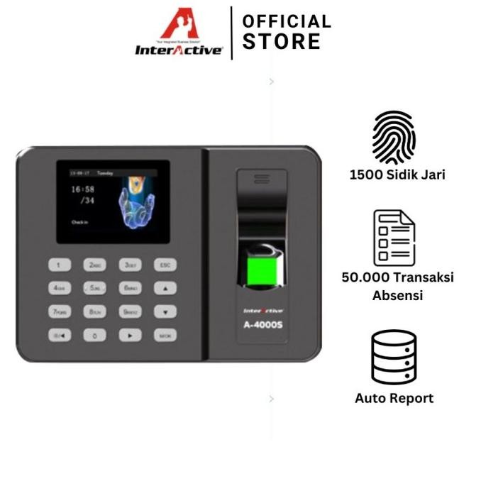 Jual Mesin Absensi Terbaik Sidik Jari Interactive Fingerprint A 4000 S Original Dan Terpercaya ...