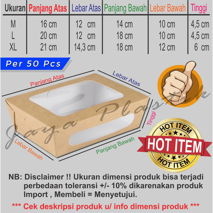 Jual FOOD GRADE BROWN KRAFT PAPER LUNCH BOX UKURAN L | Shopee Indonesia