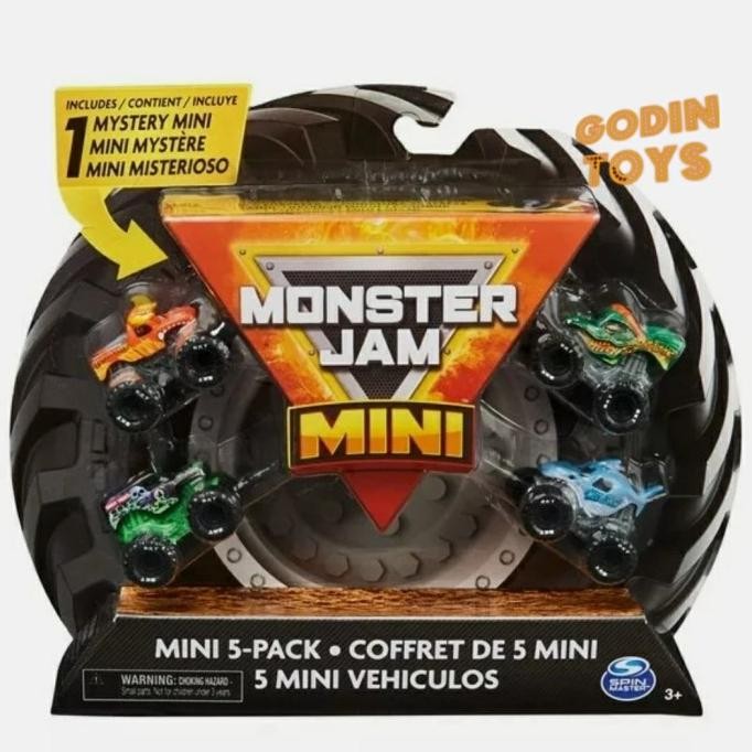 Jual Monster Jam Mini 5 pack Minis 1:87 Mystery Truck trucks spin ...