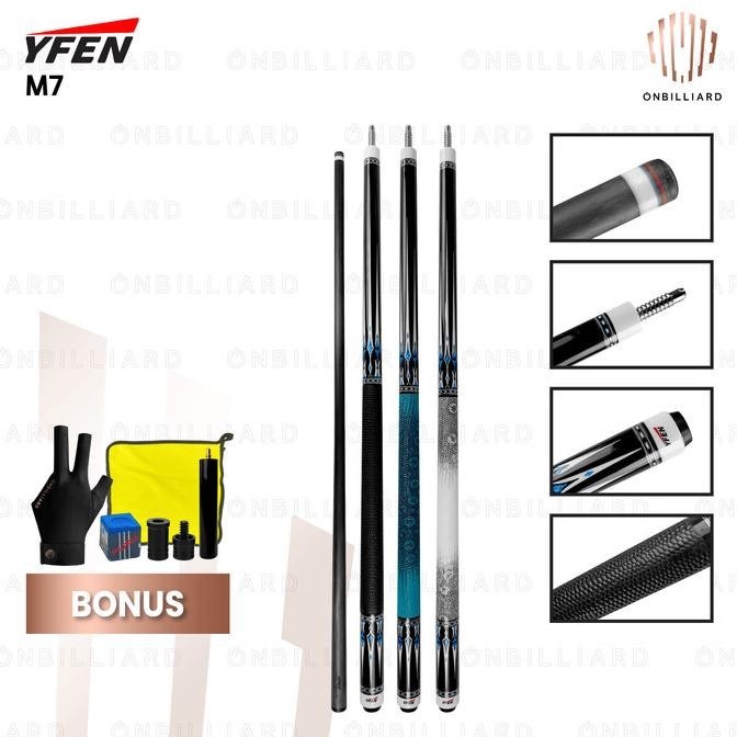 Jual Stick Billiard Carbon YFEN Cue Leather Grip Stik Play M7 | Shopee ...