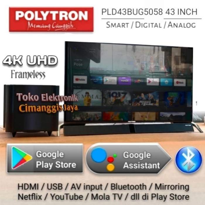 Jual SMART TV LED POLYTRON 43 INCH ANDROID | Shopee Indonesia