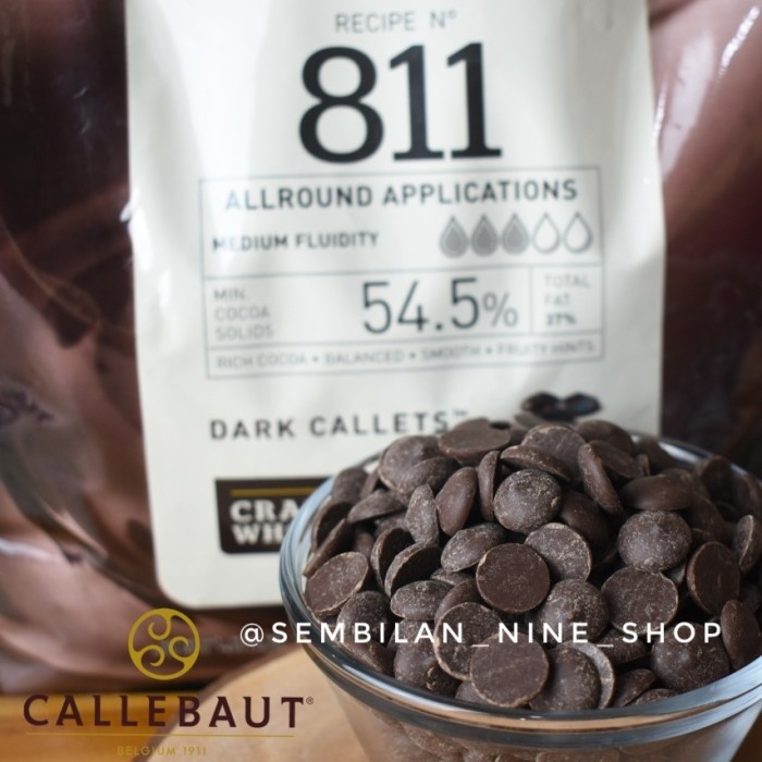 Jual CALLEBAUT 811 DARK Callets 54,5% DARK Chocolate Couverture 250 GRAM | Shopee Indonesia