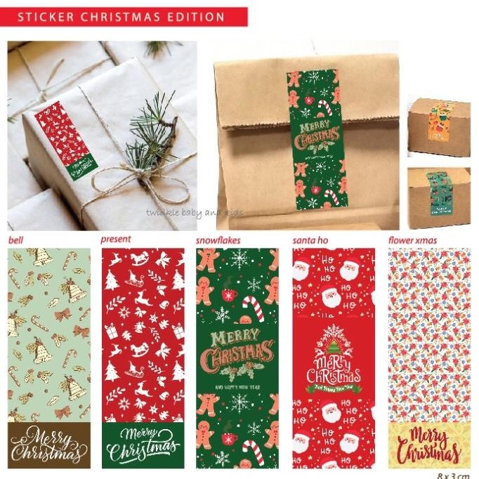 Jual STICKER CHRISTMAS PANJANG LABEL STIKER NATAL KARTU UCAPAN CARD TAG ...