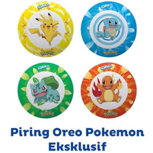 Jual Piring Pokemon Oreo Exclusive Pikachu Charmander Squirtle ...