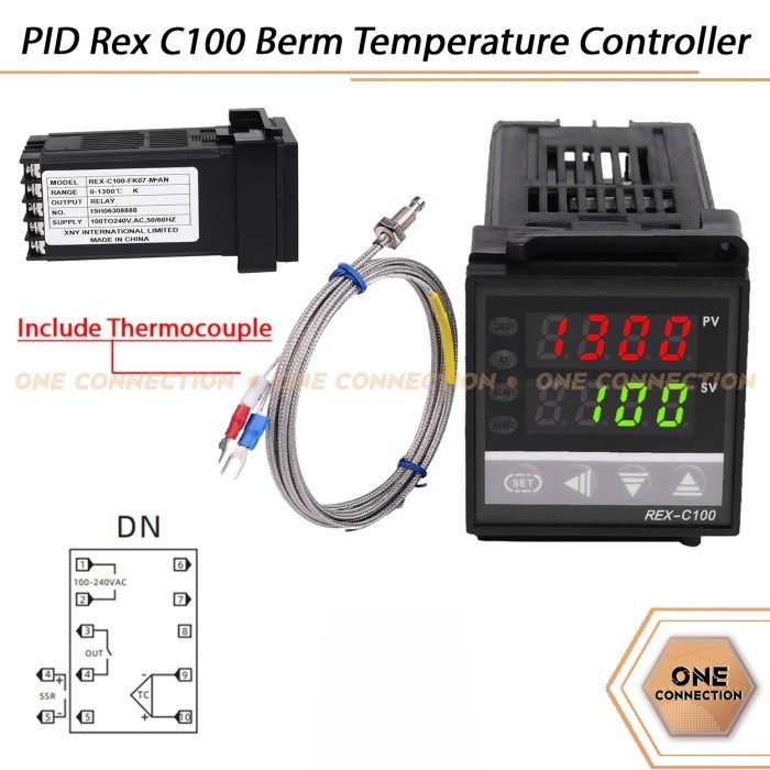Jual PID Rex C100 Output Relay 10A Berm Temperature Thermocouple ...