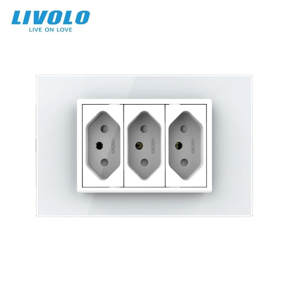 Jual Livolo Swiss Standard Socket 3 Gang 13A,3pin Hole Wall Power ...