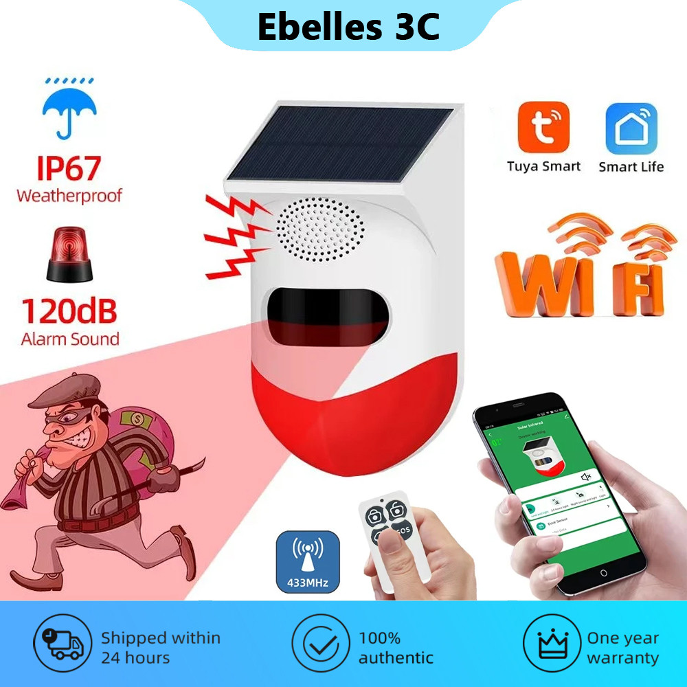 Jual Tuya Smart WiFi Motion Sensor Infrared Sound Alarm 120db | Shopee ...