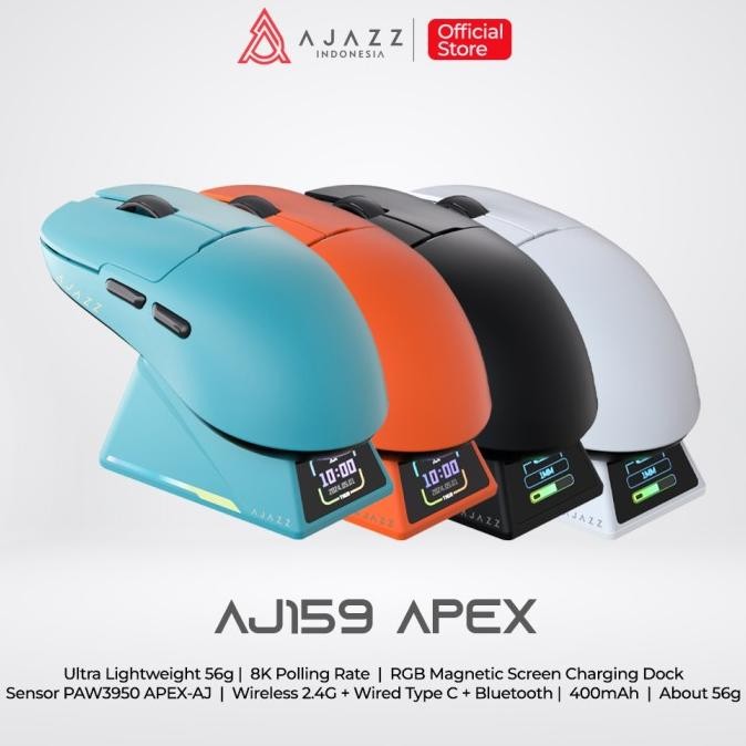 Jual Ajazz AJ159 APEX 8K Gaming Mouse 3-Modes PAW3950 APEX-AJ Flagship Sensor up to 42000 DPI ...