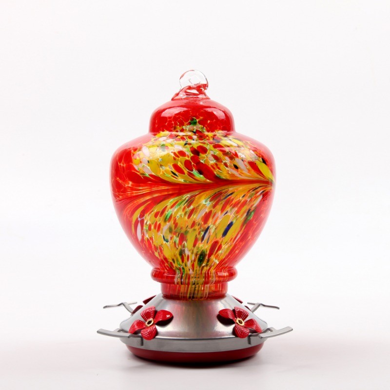 Jual Colorful Hummingbird Food Feeder Hand Blown Glass Feeder | Shopee ...